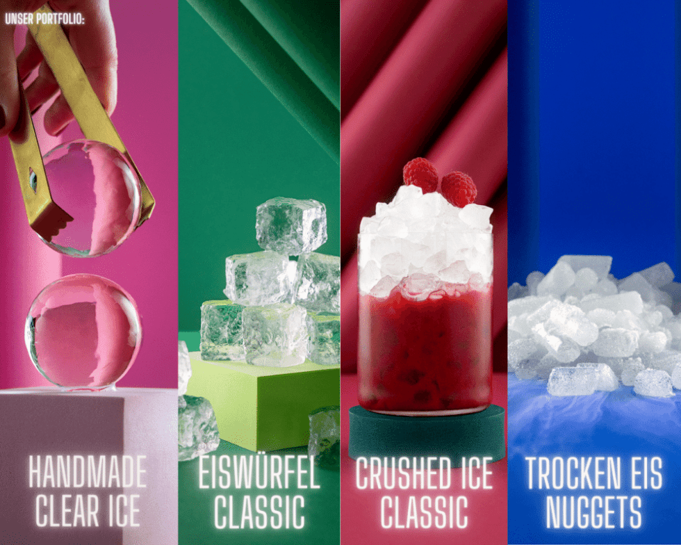 Eiswürfel, Crushed Ice, Trockeneis, Premium Clear Ice Hersteller